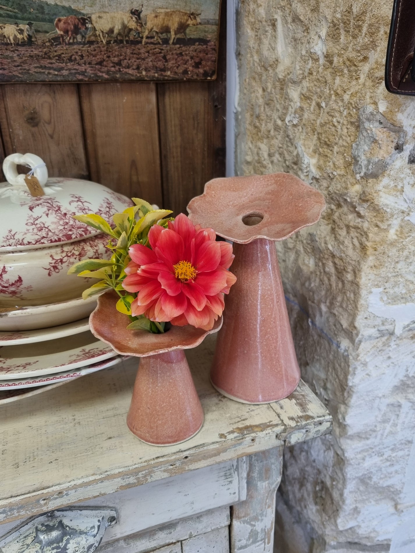 GRAND Vase fleur rose – POPPY POTTERY